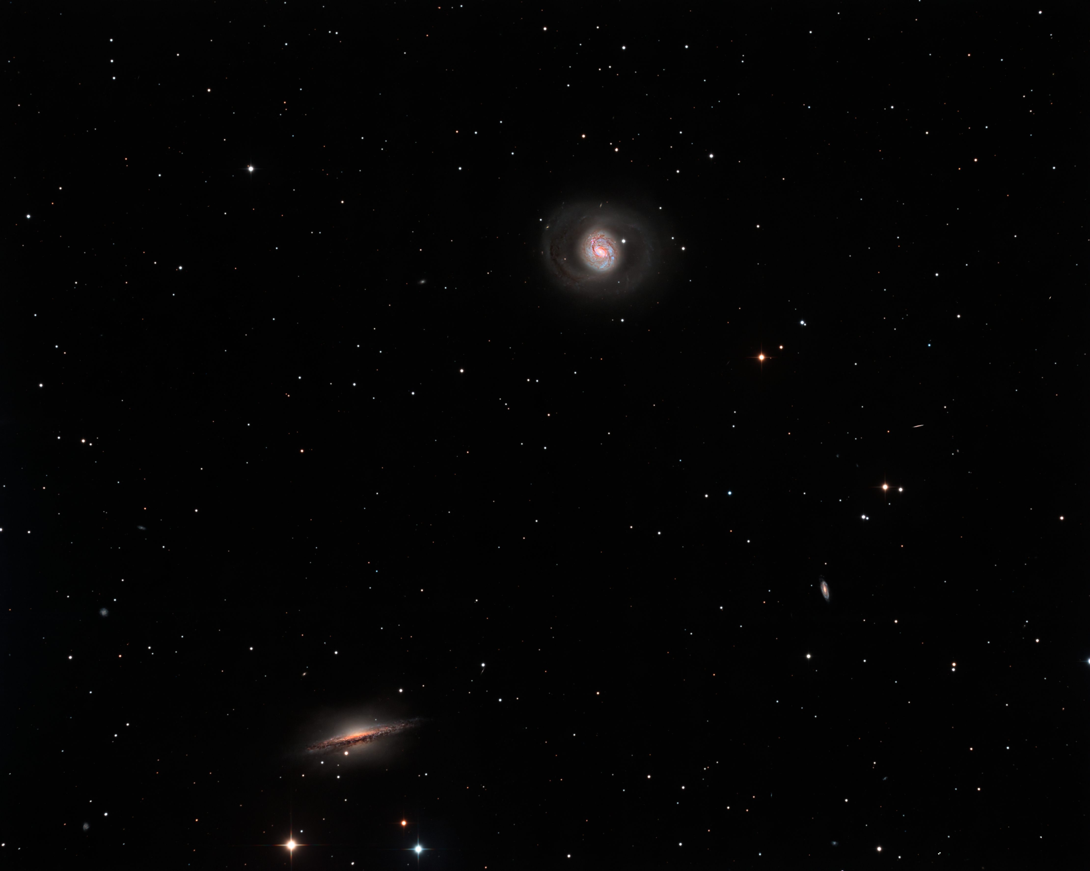 Messier 77 and NGC 1055 (RGB) – Linda's Astronomy Adventures